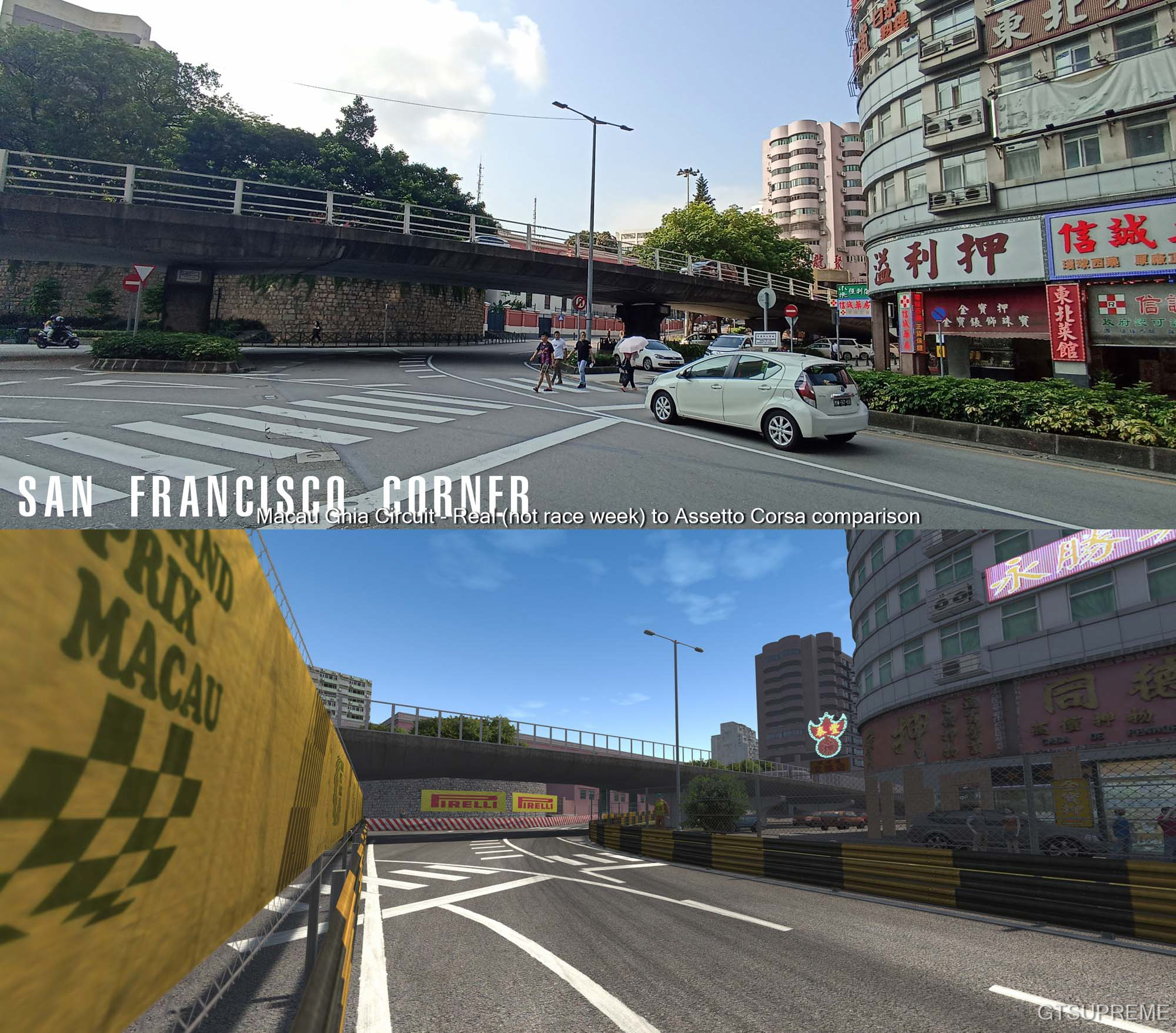 Compare real Macau Guia circuit (non-race week) to the track from ...